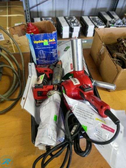 Hydraulic Jack, Blower, Milwaukee Drill, Fill Rite Nozzle & Soldering ...