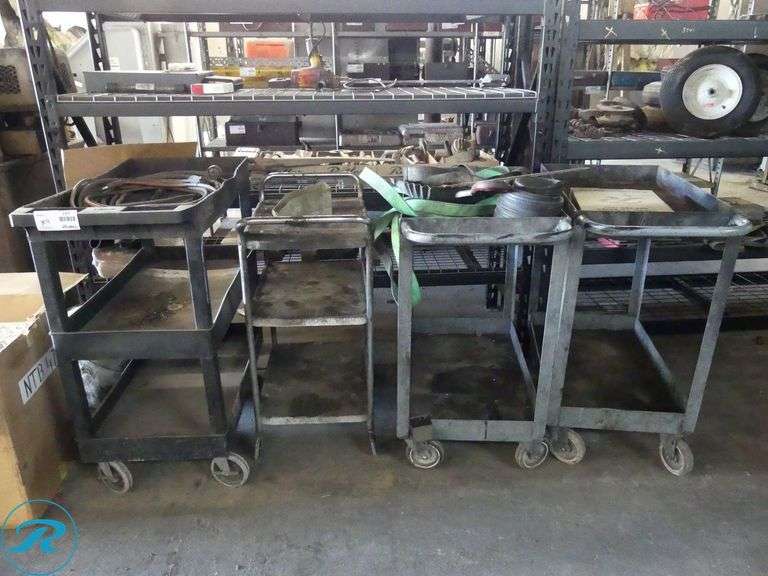(4) Metal and Plastic Carts - Roller Auctions