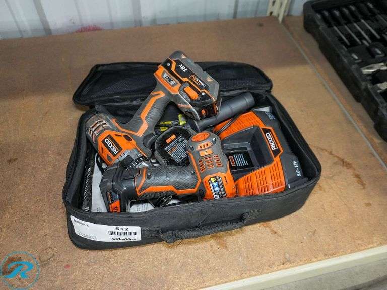 Ridgid Drill Set With Battery and Charger: R8611501, R82005, 12V and ...