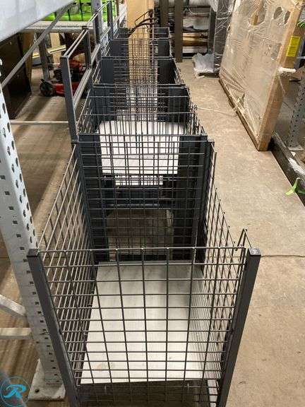 (5) Metal Storage Bins/Racks with adjustable base and two dividing ...