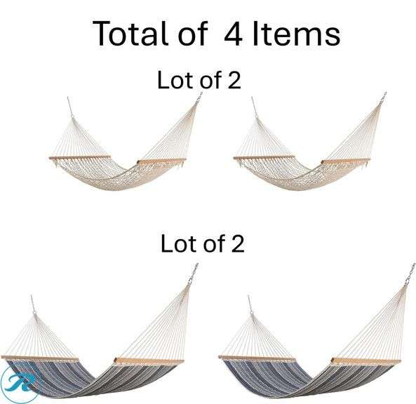 (4) New- (2) Style Selections Key West Hammocks Oatmeal Rope Hammock (2) Key West Hammocks ...