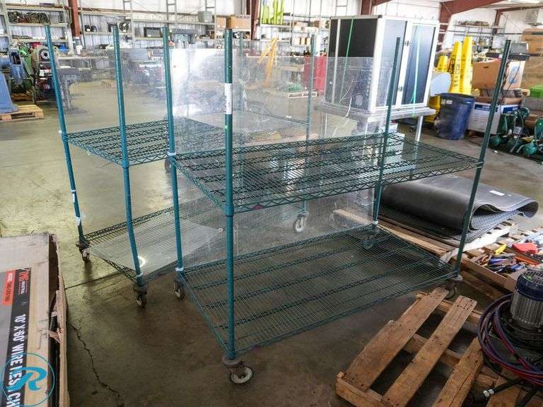 (2) Wire Racks On Casters - Roller Auctions
