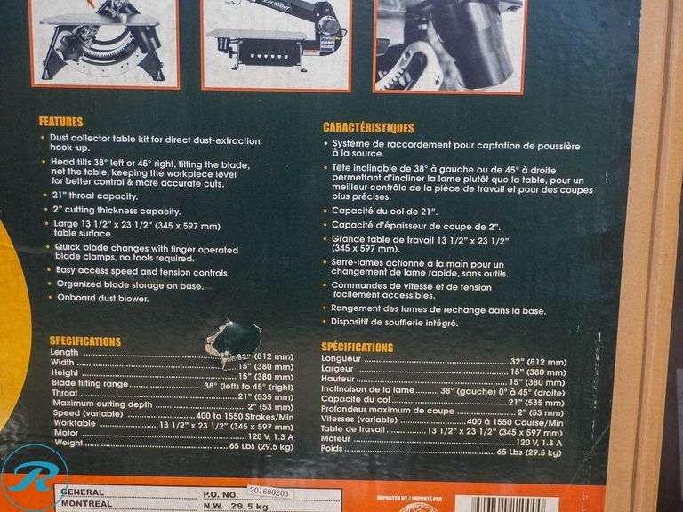 Excalibur EX-21 Scroll Saw, 21" - Roller Auctions