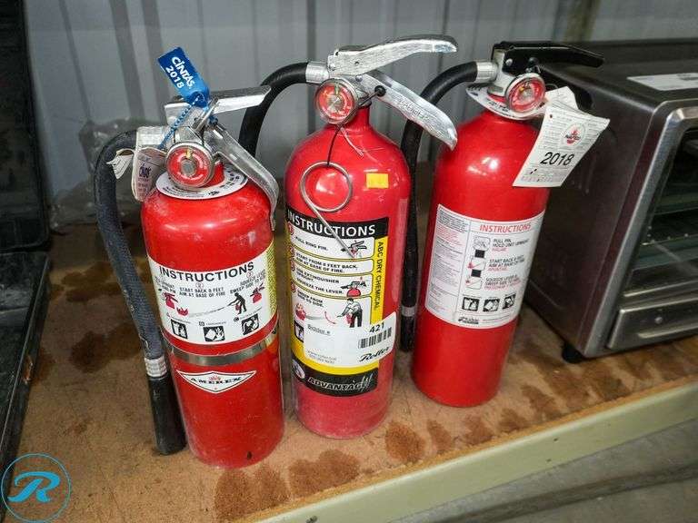 (3) Fire Extinguishers (2-Need Charged) - Roller Auctions