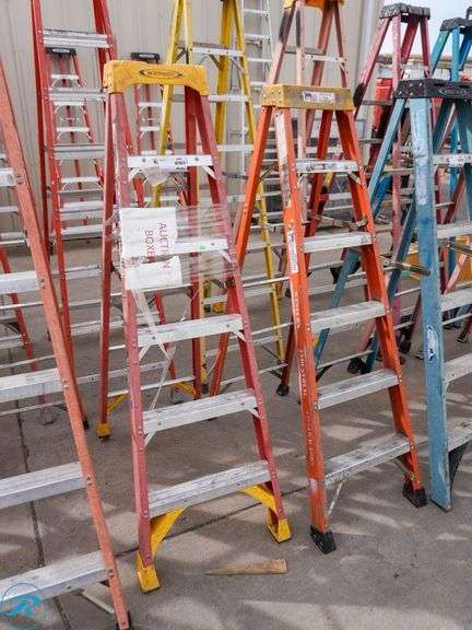 (2) Fiberglass Step Ladders, 6' - Roller Auctions