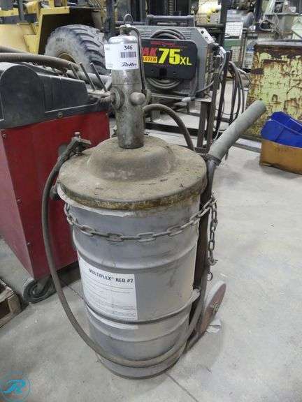 Multiplex Red #2 Grease Drum With Pnuematic Pump and Dolly - Roller ...
