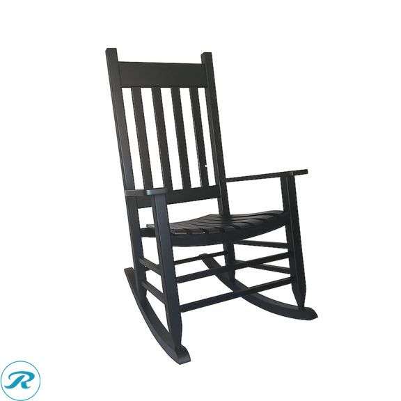 (1) New- Style Selections BLACK Wood Frame Rocker Rocking Chair with ...