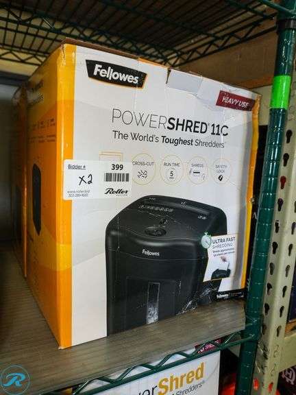 (2) Fellows Power Shred 11C, CRC 43500 - Roller Auctions