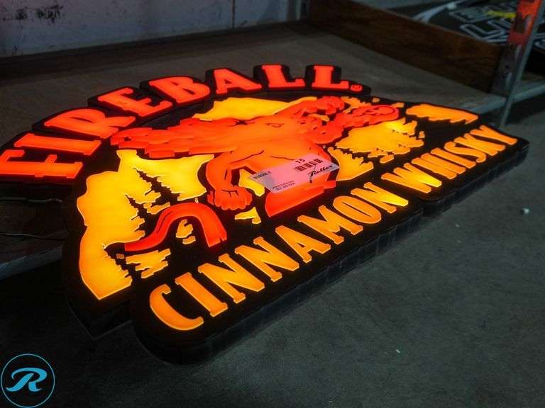Fireball Lighted Sign - Roller Auctions