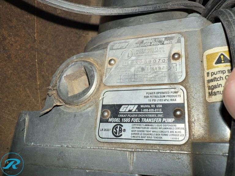 GPI Fuel Transfer Pump Model 150S with Hose and Nozzle - Roller Auctions