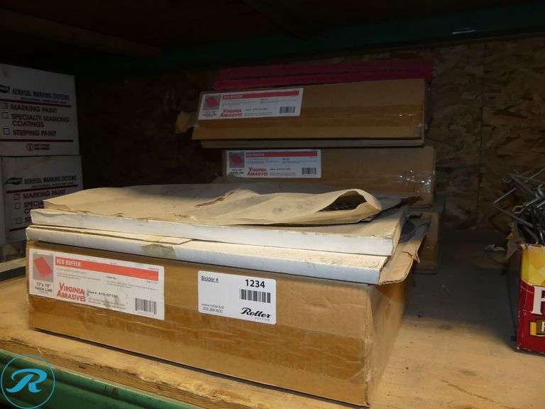 (4) Boxes of Virginia Abrasives Red Buffer Pads - Roller Auctions
