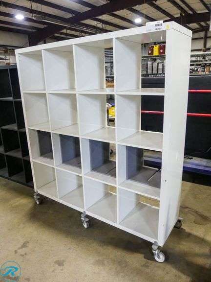 16-Cubby Shelf On Casters - Roller Auctions