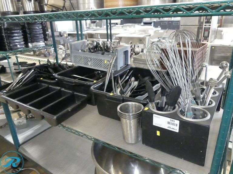 Shelf Of Kitchen Utensils & Tubs - Roller Auctions