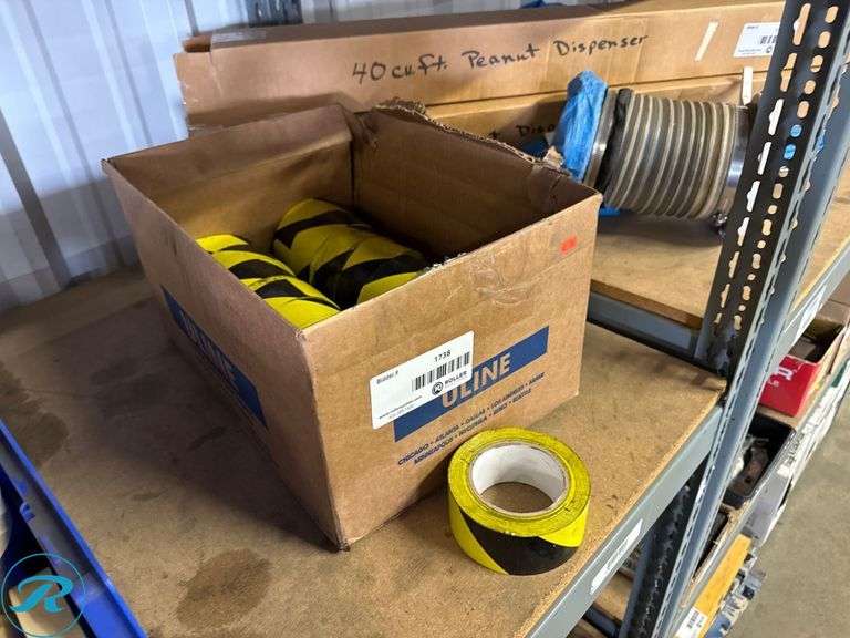 Uline Black and Yellow Hazard Warning Tape (7 Rolls) - Roller Auctions
