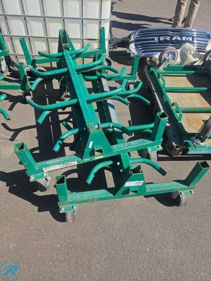 (2) Greenlee 668 Conduit and Pipe Rack on Casters - Roller Auctions