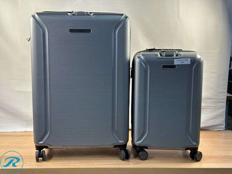 Samsonite 2-pc Hardside Luggage: Silver- Used/Small Damage - Roller ...