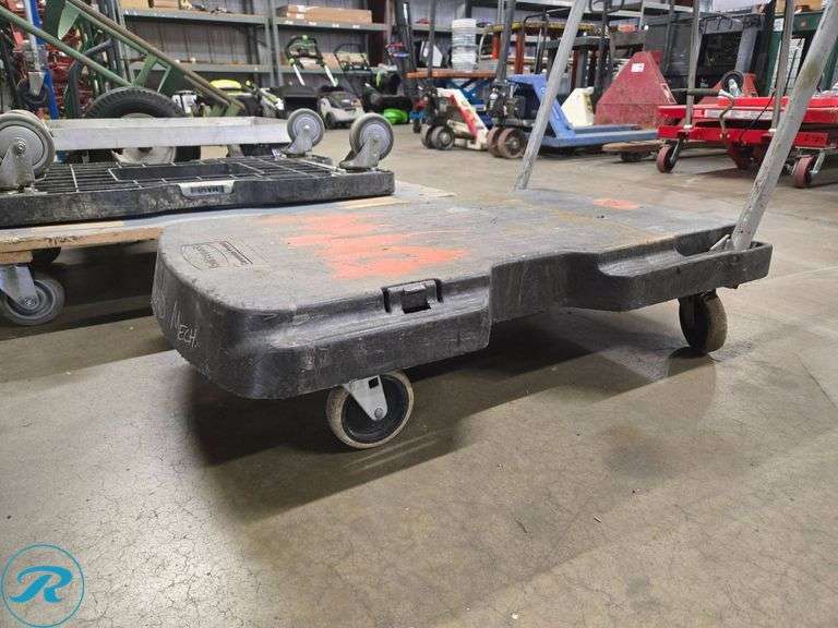 Plastic Rolling Platform Dolly with Metal Handle - Roller Auctions