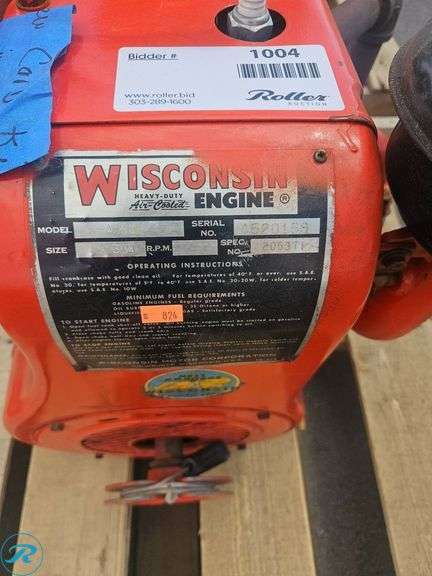 Wisconsin S8D Air-Cooled Gas Engine - Roller Auctions