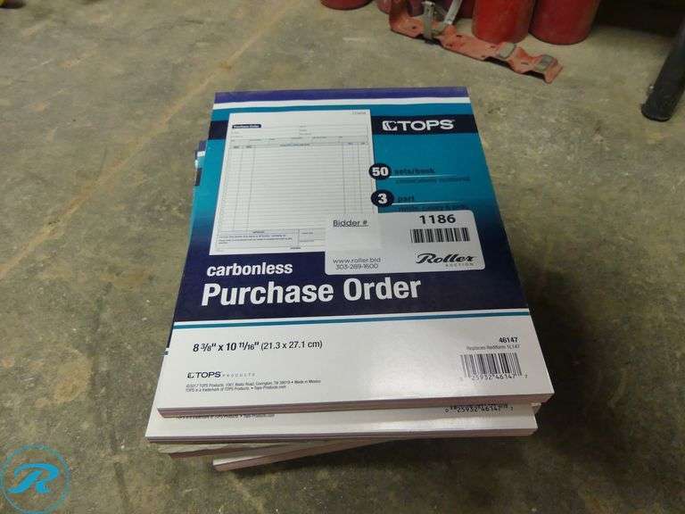 (9) Tops Carbonless Purchase Order Pads - Roller Auctions