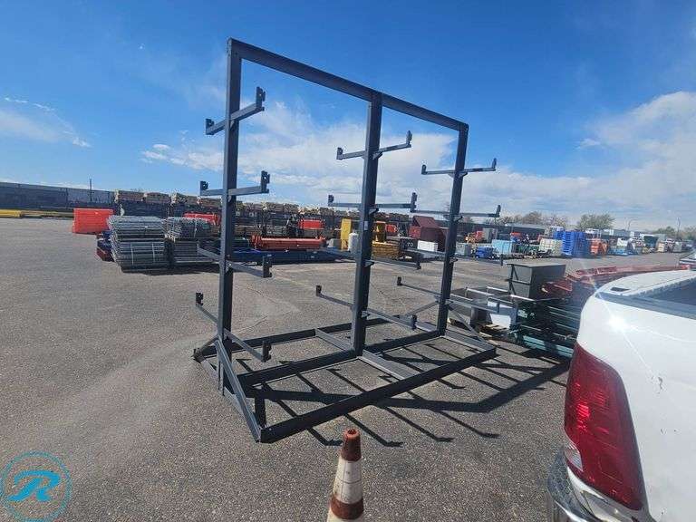 Metal Storage Rack with Multiple Arms, 10′ High x 11′ Long x 33″ Deep ...