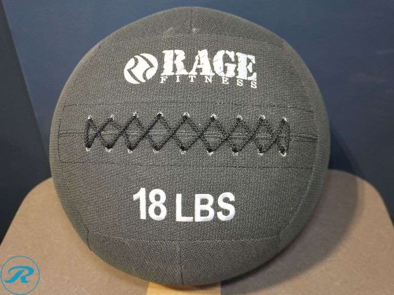 (2) Rage Fitness 18 LB Medicine Balls - Roller Auctions