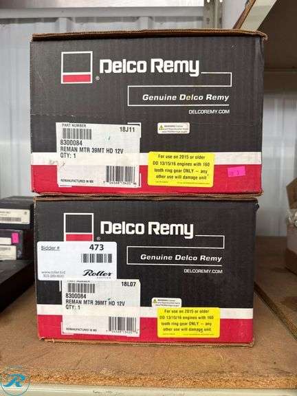 (2) Delco Remy 39MT 12V Remanufactured Motors (Part Number 8300084 ...