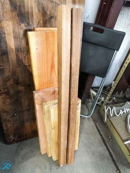 Butcher Block Table Top, Folding Chair and Wood - Roller Auctions