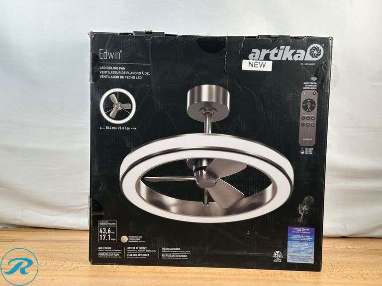 Artika Edwin 23" LED Chandelier Ceiling Fan - New - Roller Auctions