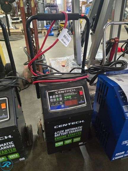 Cen-Tech 12V/6V Automatic Battery Charger with Wheeled Base - Roller ...