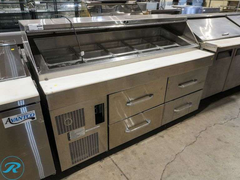 Randell 51368PR 4-Drawer Mega-Top Refrigerated Sandwich Prep On Casters ...