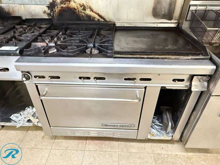 Montague Grizzly 6-Burner Range With 24" Griddle, Full Size Oven and ...