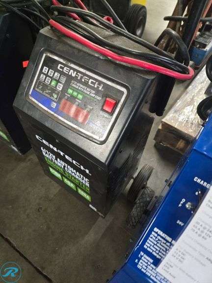 Cen-Tech 12V/6V Automatic Battery Charger with Wheeled Base - Roller ...