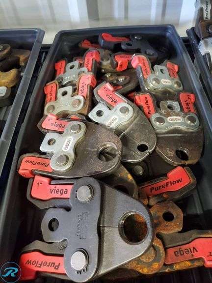 Shelf of Rigid and Viega ProPress Crimping Jaws - Roller Auctions