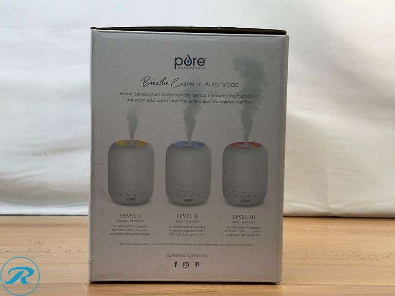 (2)Pure Enrichment HUME Sense Top Fill Humidifier - New - Roller Auctions