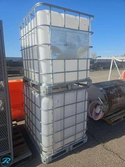 (2) Intermediate Bulk Containers with Metal Cages and Plastic Tanks ...