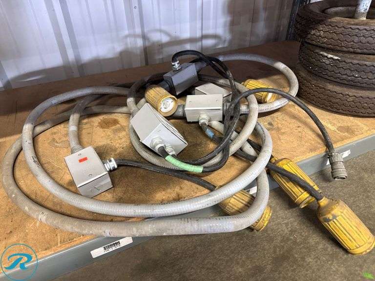 Industrial Electrical Cables with Junction Boxes and Lighting Fixtures ...