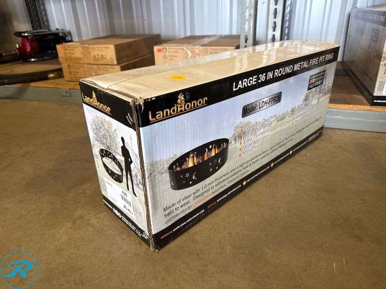 LandHonor LDH-FPR36 Large 36-Inch Round Metal Fire Pit Ring - Roller ...