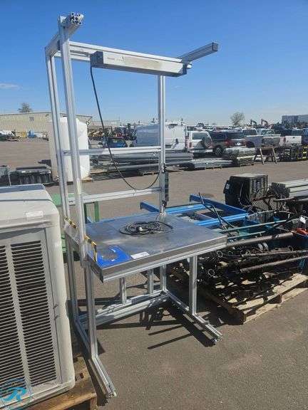 Metal Workbench with Overhead LED Light and Cable Management - Roller ...