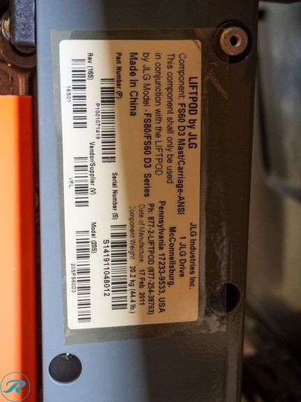 JLG Liftpod FS 60 Man Lift - Roller Auctions