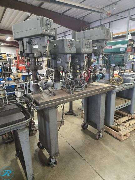 Clausing Multi-Head Drill Presses with Mounted Table (4 Units) - Roller ...