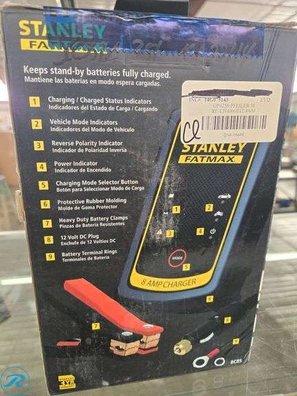 Stanley FatMax BC8S 8-Amp Automatic Battery Charger and Maintainer ...