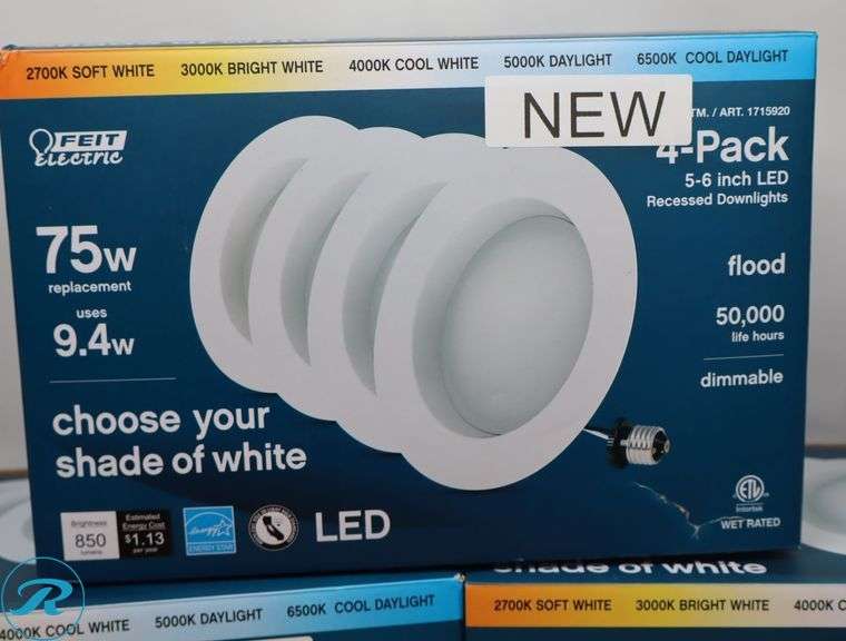 (12) 75W LED Replacement Recessed Downlights, Flood, Dimmable - New ...