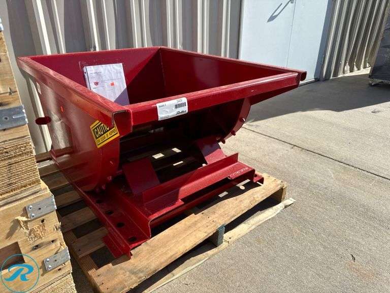 Wright Heavy Duty Steel Self-Dumping Forklift Hopper, Model 19AB190022, 1/4 Cu. Yard, 6000 Lb ...