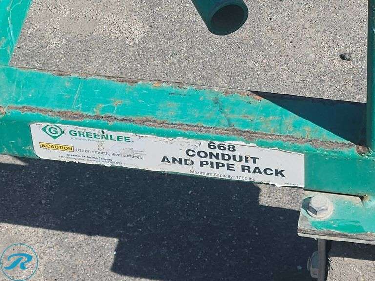 Greenlee Model 668 Conduit and Pipe Rack on Casters - Roller Auctions