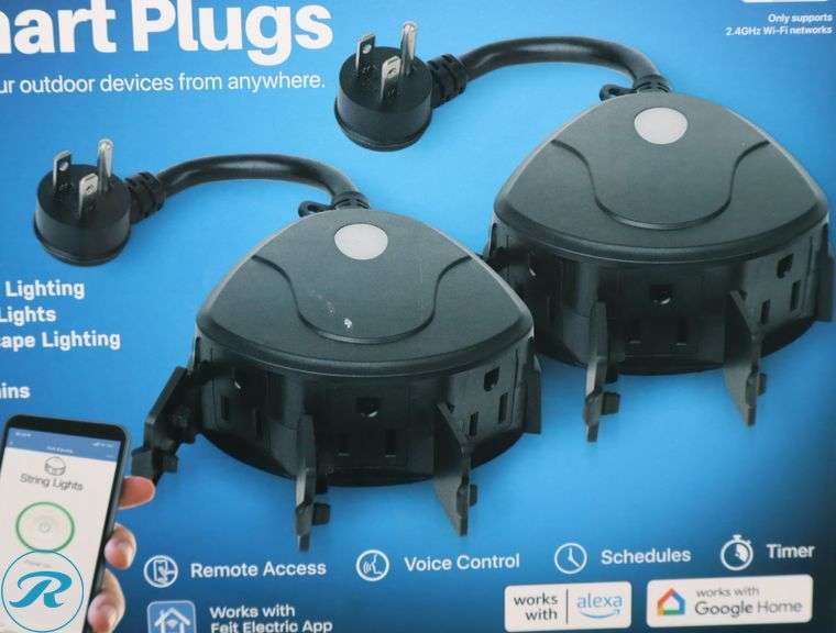 (4) Triple Outlet Outdoor Smart Plugs, 2-Pack, Feit Electric - (3) New ...