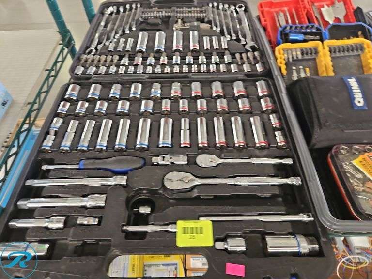 (2) Trays of Drill Bit/Driver Sets and Socket Set (Incomplete) - Roller Auctions