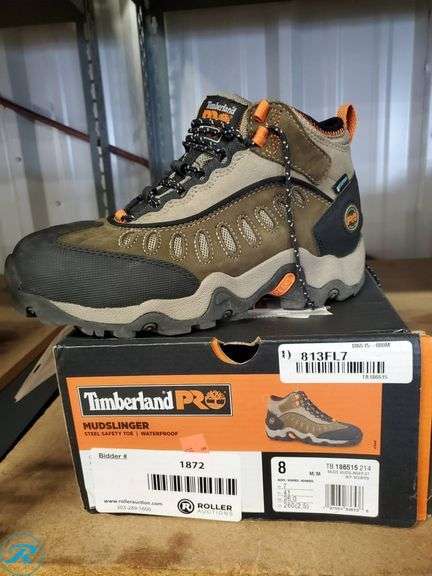 Timberland PRO MudSlinger Safety-Toe Boots, Size 8 - Roller Auctions