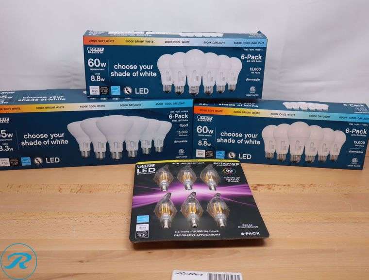 (22) Assorted Replacement LED Light Bulbs, Feit Electric - New/Like New ...