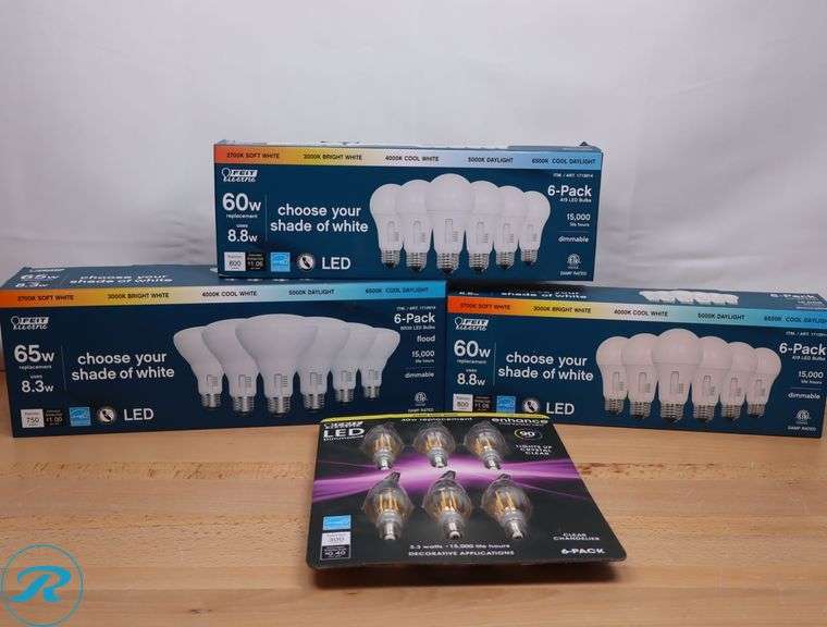 (22) Assorted Replacement LED Light Bulbs, Feit Electric - New/Like New ...