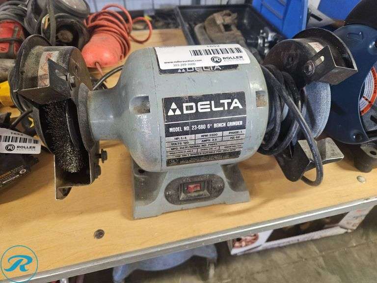 Delta Bench Grinder Model No. 23-198, 120V, 60Hz, 1 Phase - Roller Auctions